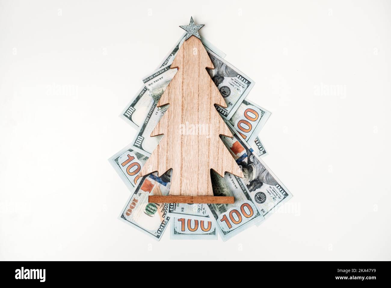 How To Spend, Christmas budget and saving concept. wooden Christmas ...