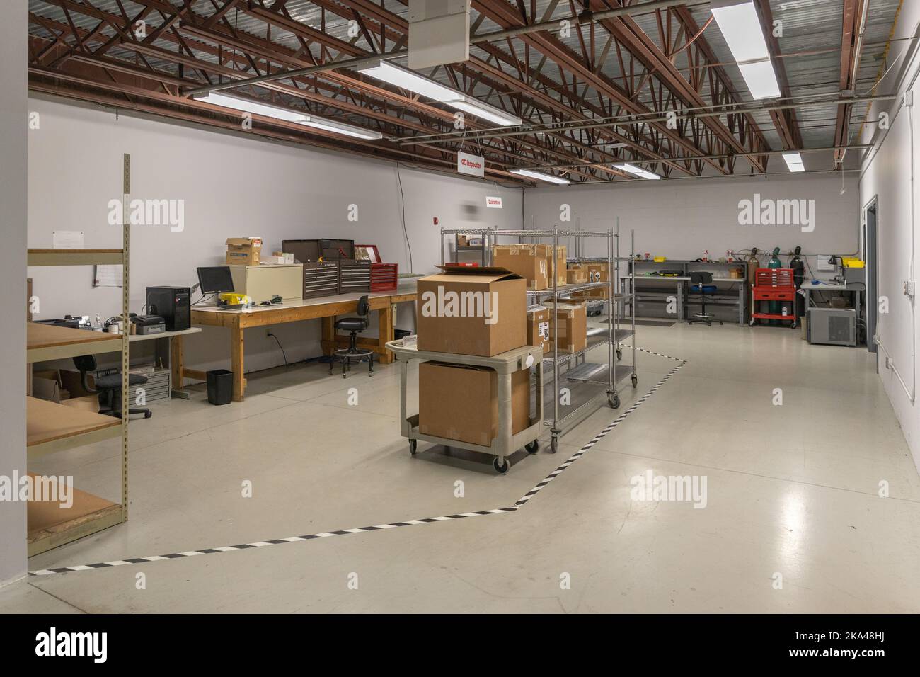 A view of a commercial building interior for manufacturing or office ...