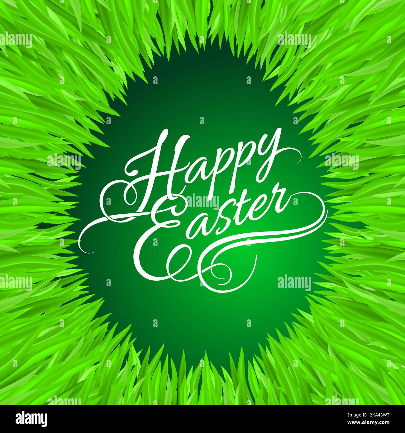 Happy Easter Greeting Card with Egg. Design in Grass Stock Vector Image ...