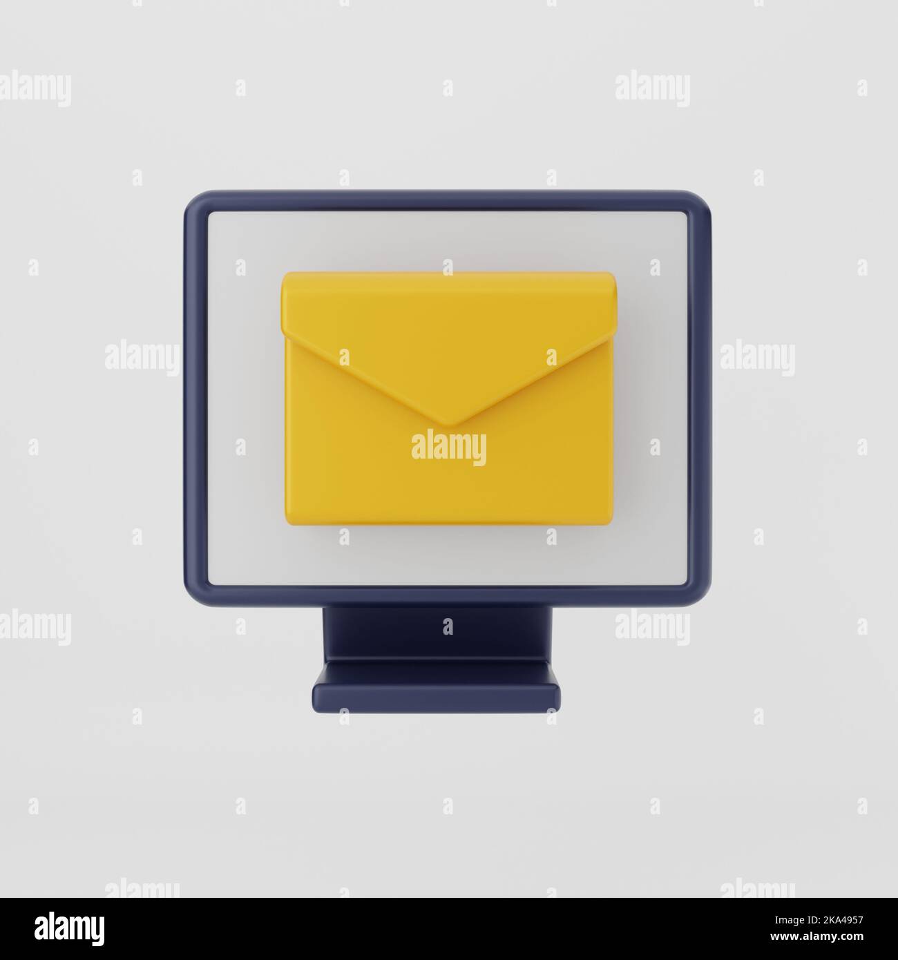 An illustration of an email icon on a gray background Stock Photo - Alamy