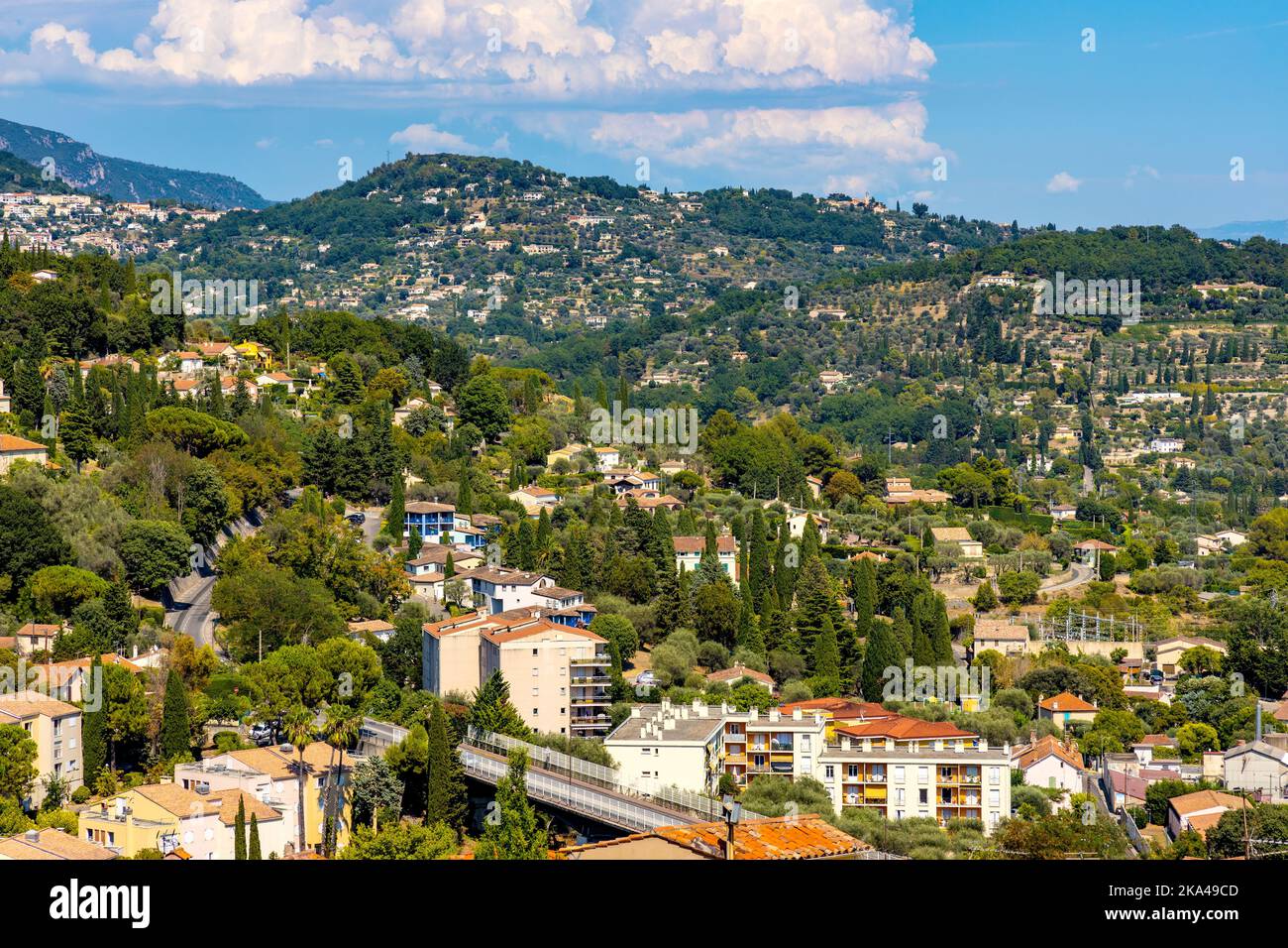 Grasse, France - August 6, 2022: Panoramic east direction view of Coast ...