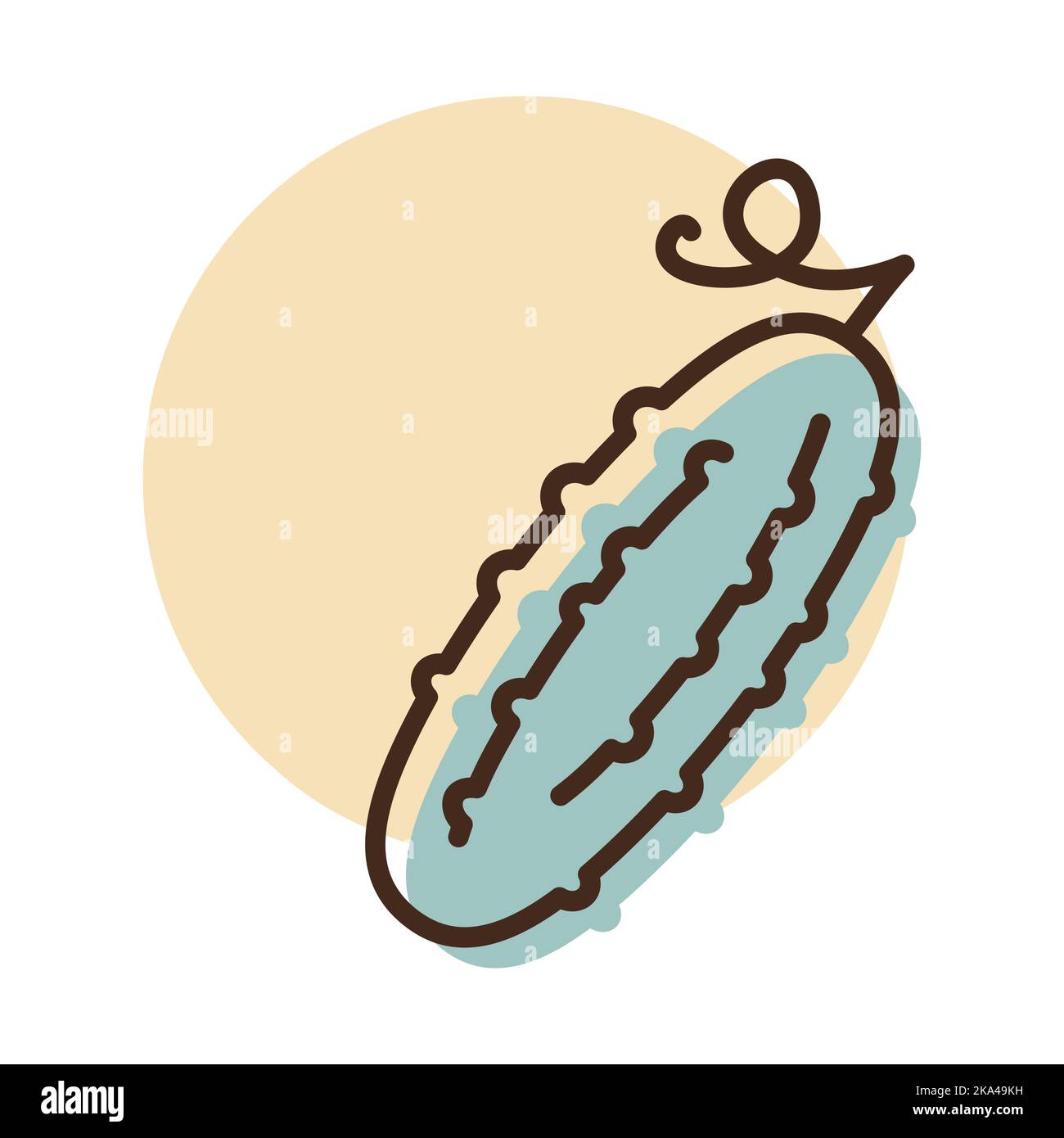 Cucumber isolated design vector icon. Vegetable sign. Graph symbol for ...