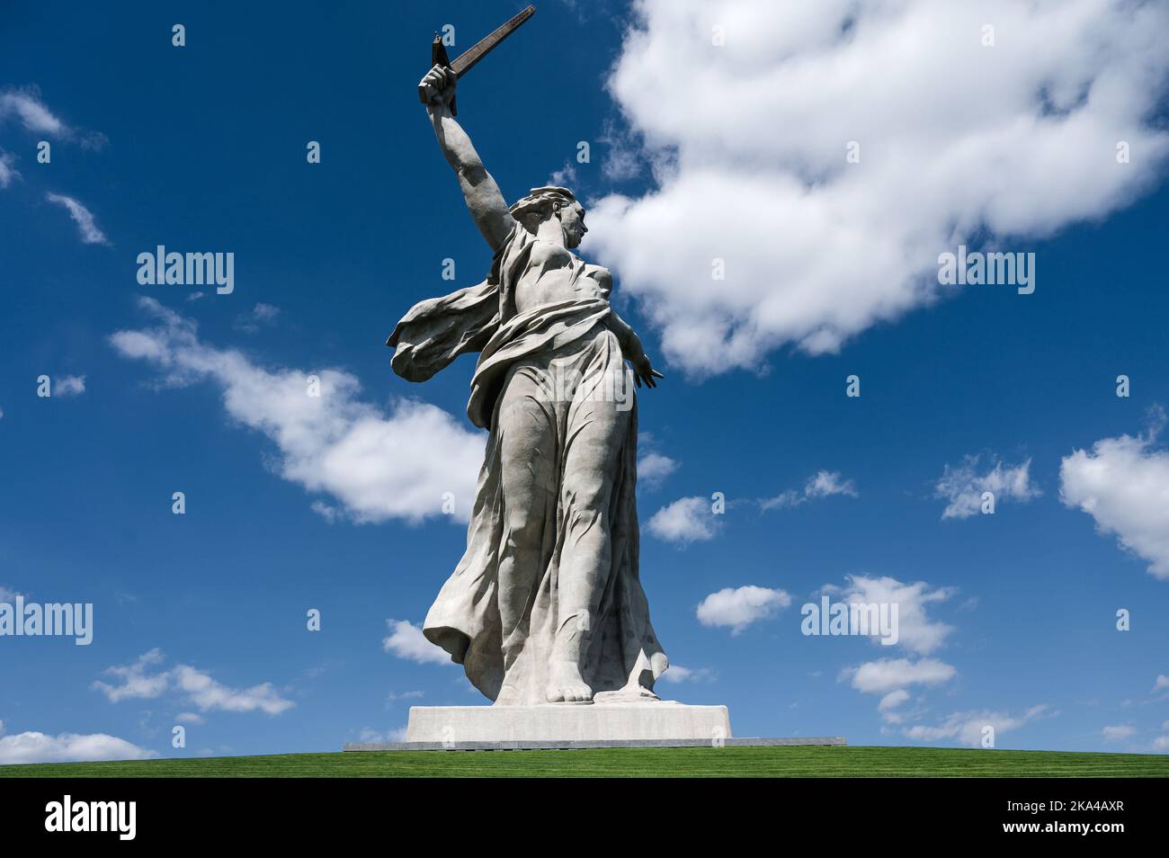 Statue "The Motherland calls" (Rodina-Mat`) on Mamaev Hill in Volgograd ...
