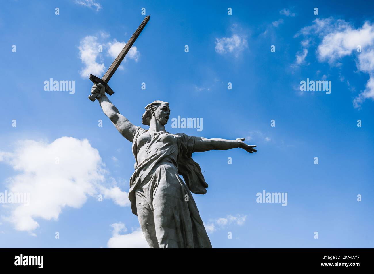 Statue "The Motherland calls" (Rodina-Mat`) on Mamaev Hill in Volgograd ...