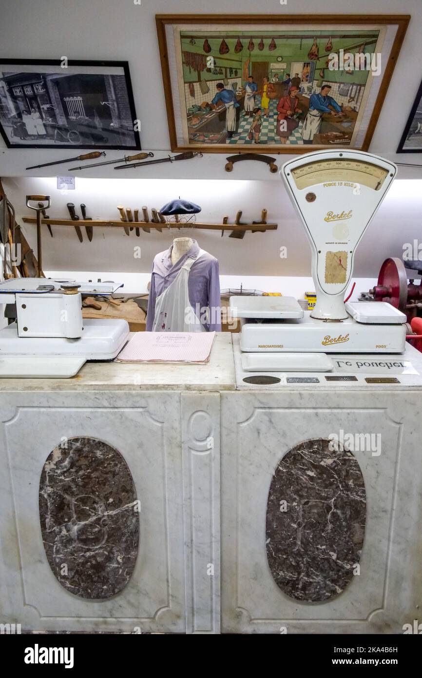 Reconstruction of a traditional butcher shop, Rural Traditions museum ...