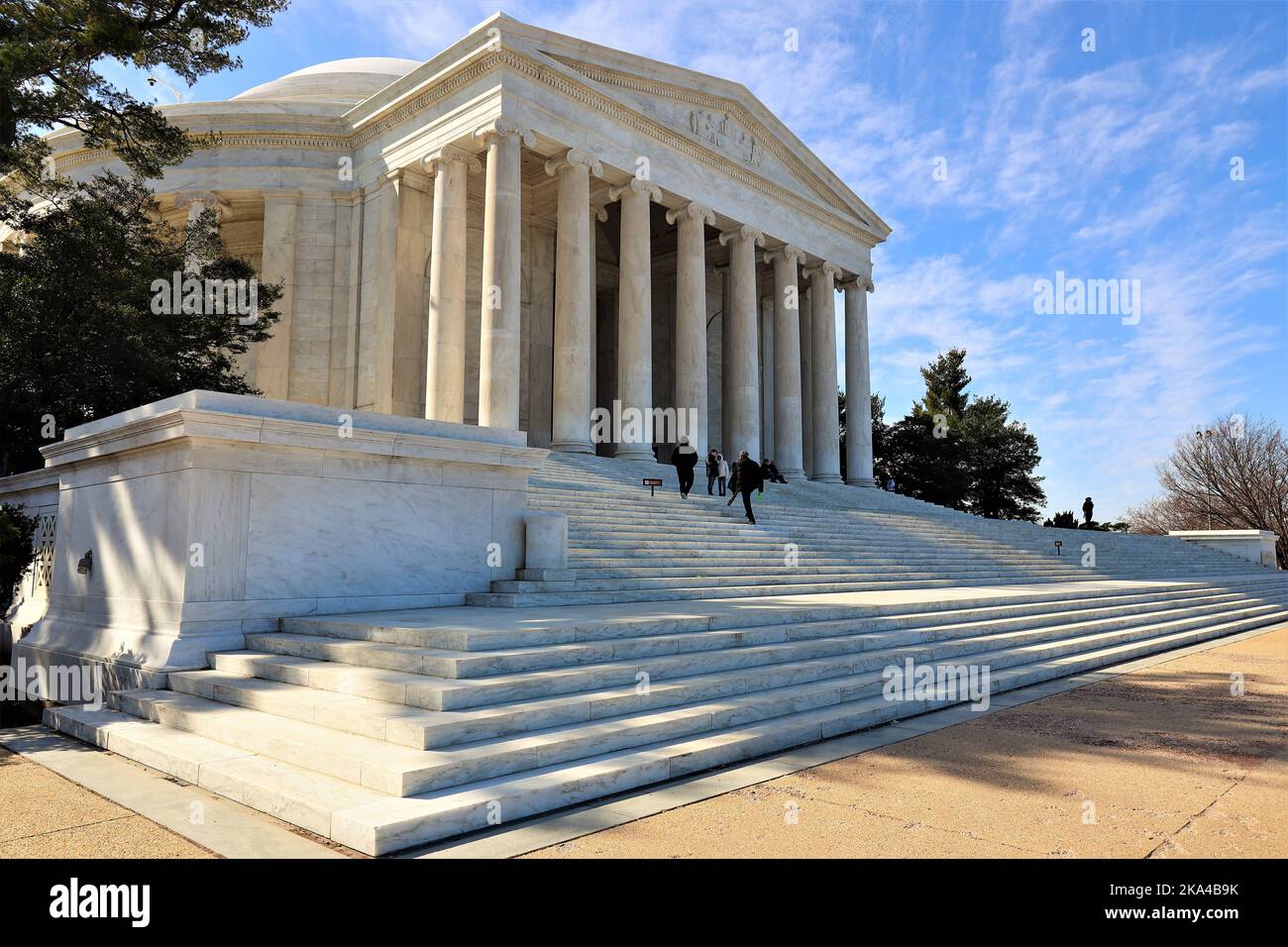 A beautiful exteriuor shot of the Lincoln Memorial with marble columns ...