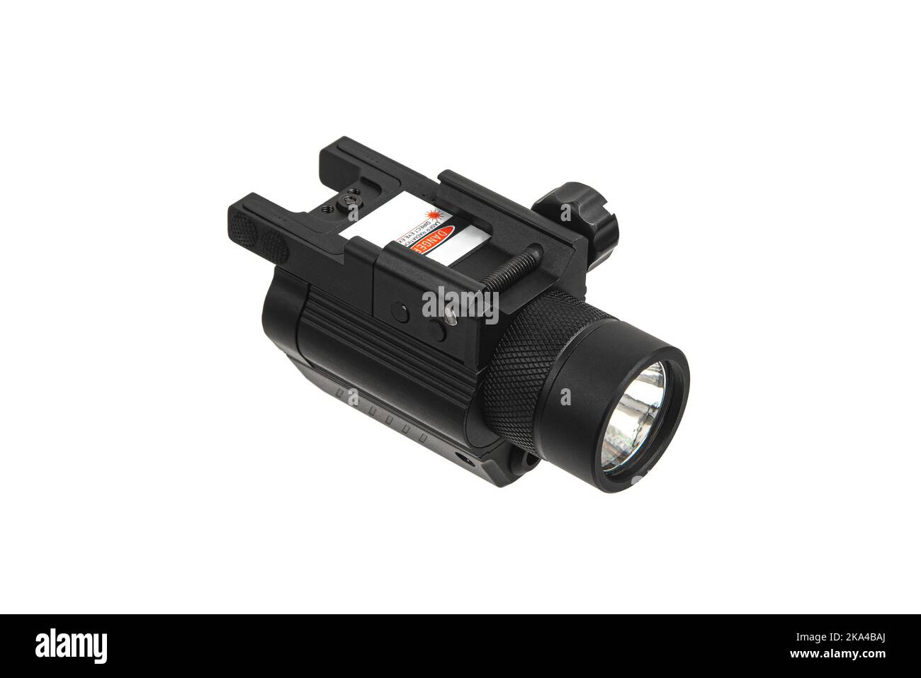 Modern LED flashlight with weapon mount. Underbarrel tactical ...