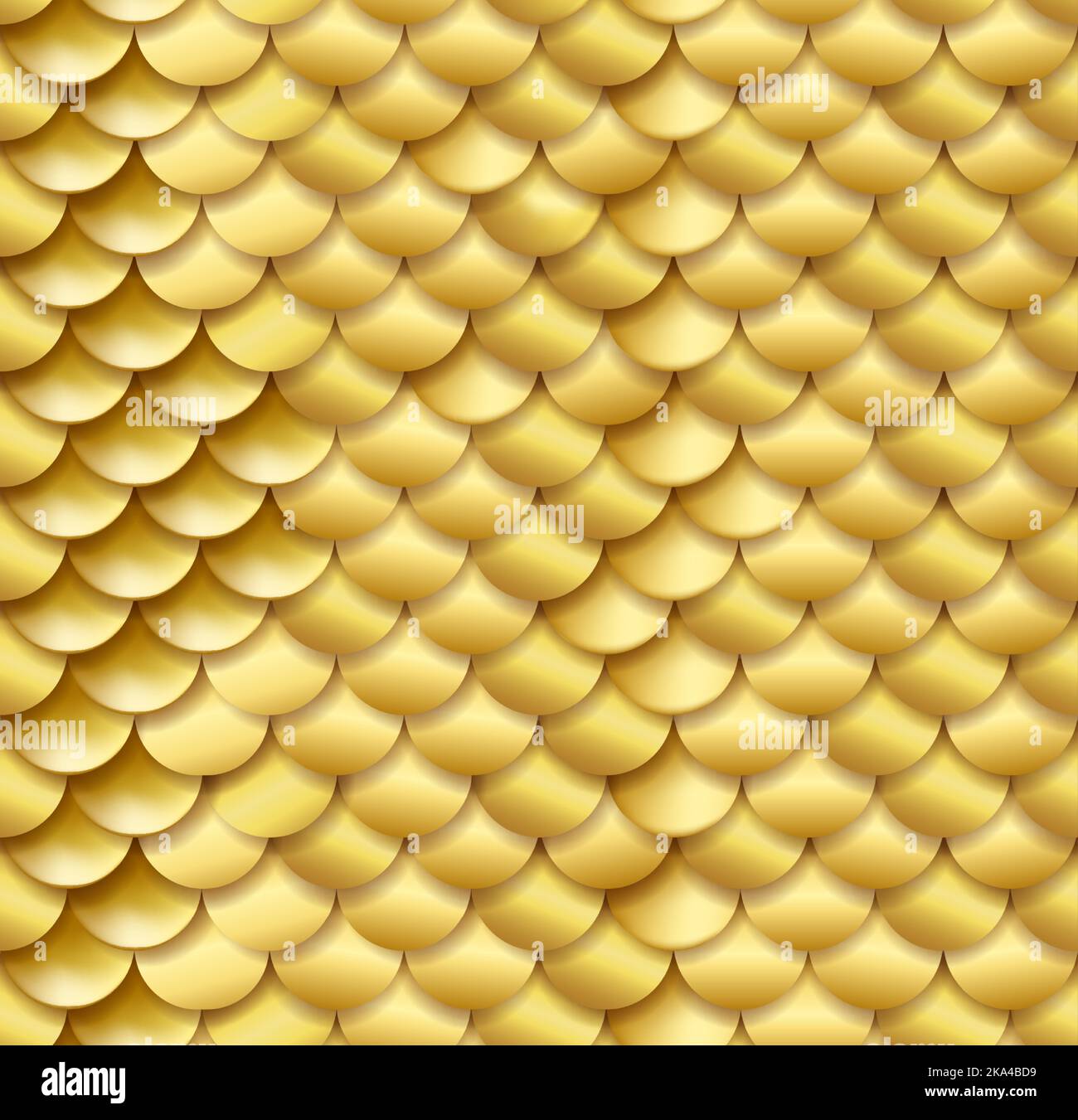 Realistic seamless golden fish snake scales background vector texture ...