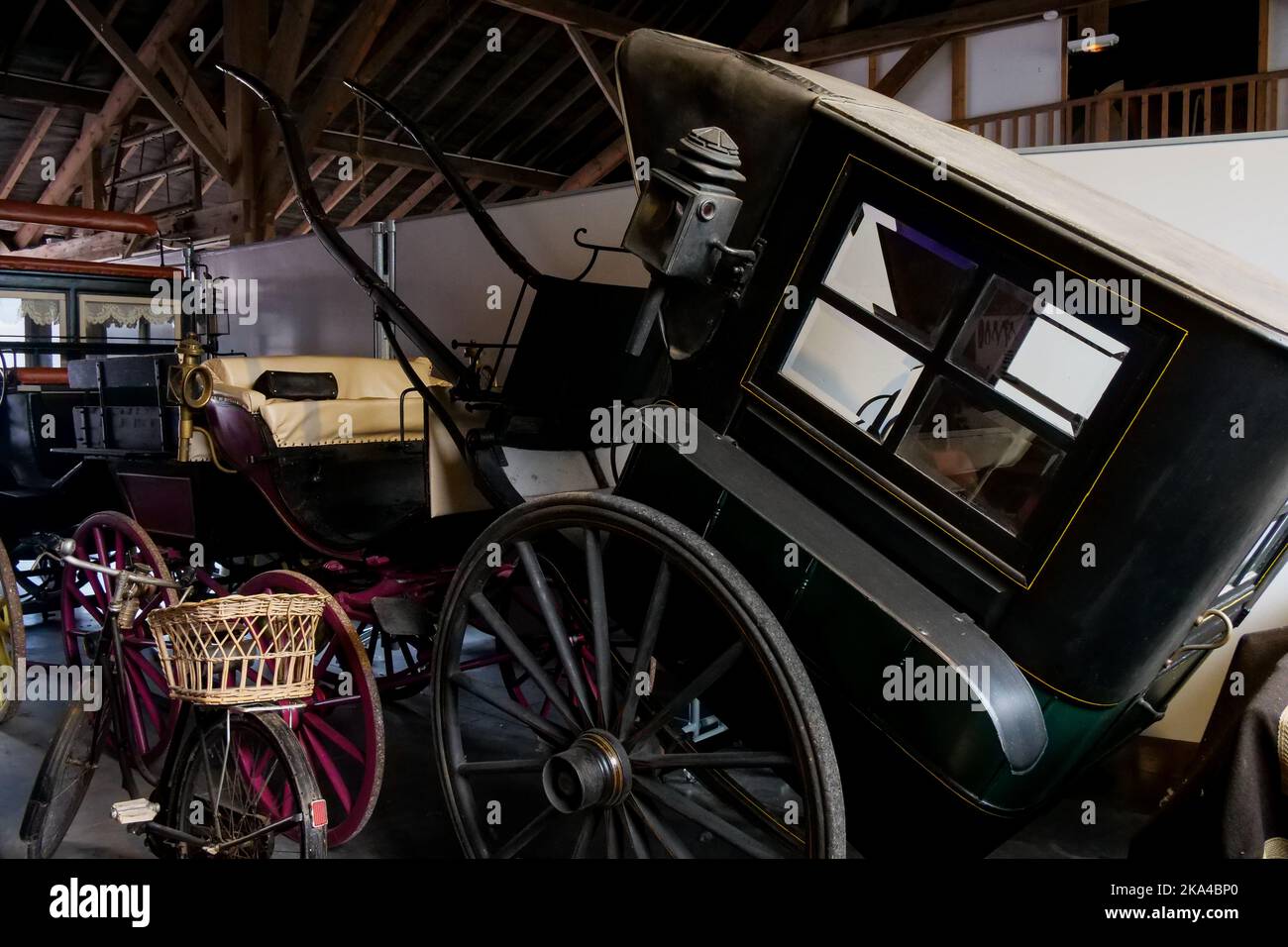 Vintage cab, Rural Traditions museum, Steenwerck, Nord, Hauts-de-France ...