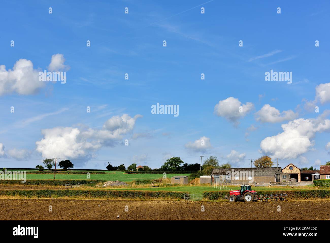 Ploughing field in countryside of Somerset near Clutton, England, UK ...