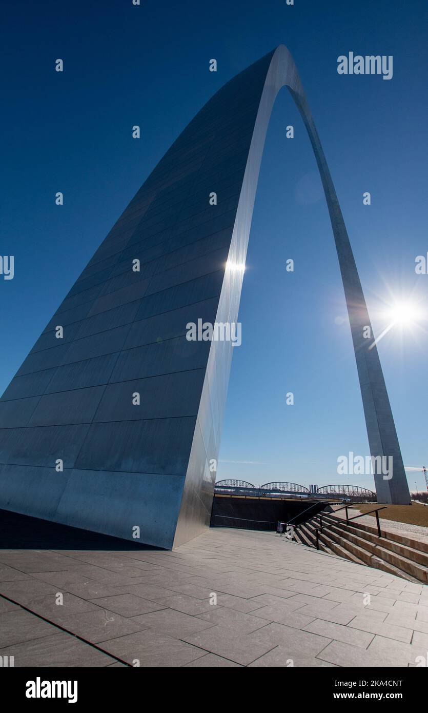 A vertical low angle shot of the world's tallest arch - Gateway Arch ...