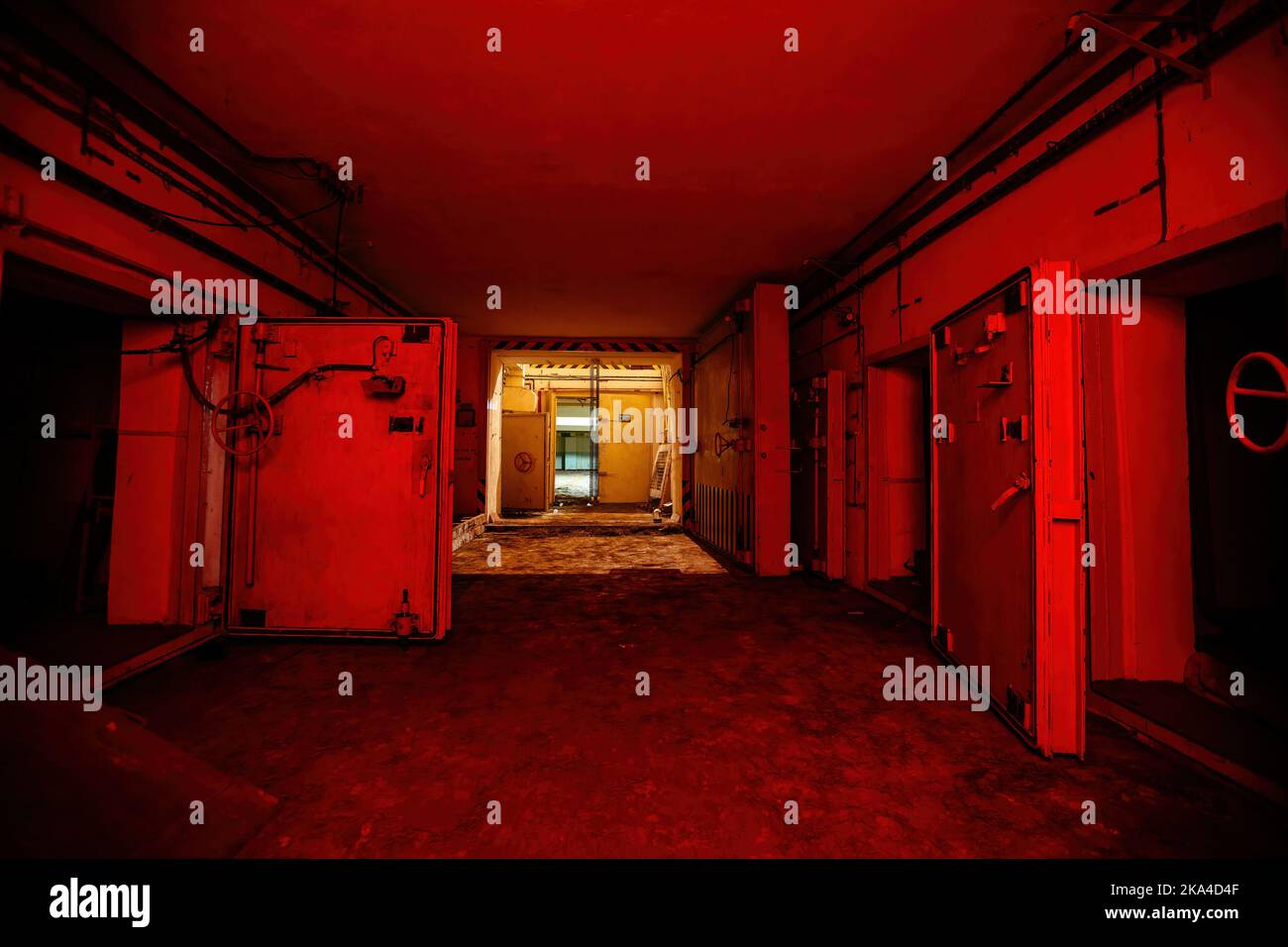 Bunker hosting nuclear weaponry with large blast proof armored door ...