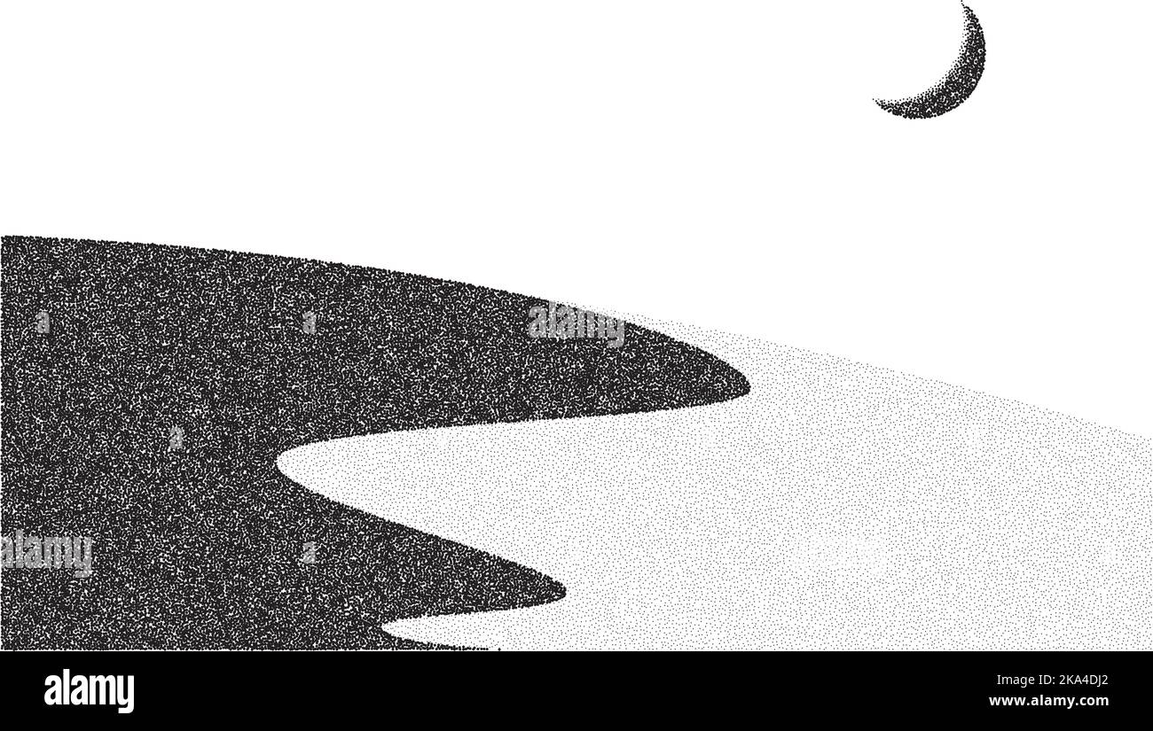 Grain dune desert. Stipple eastern landscape and terrain background ...