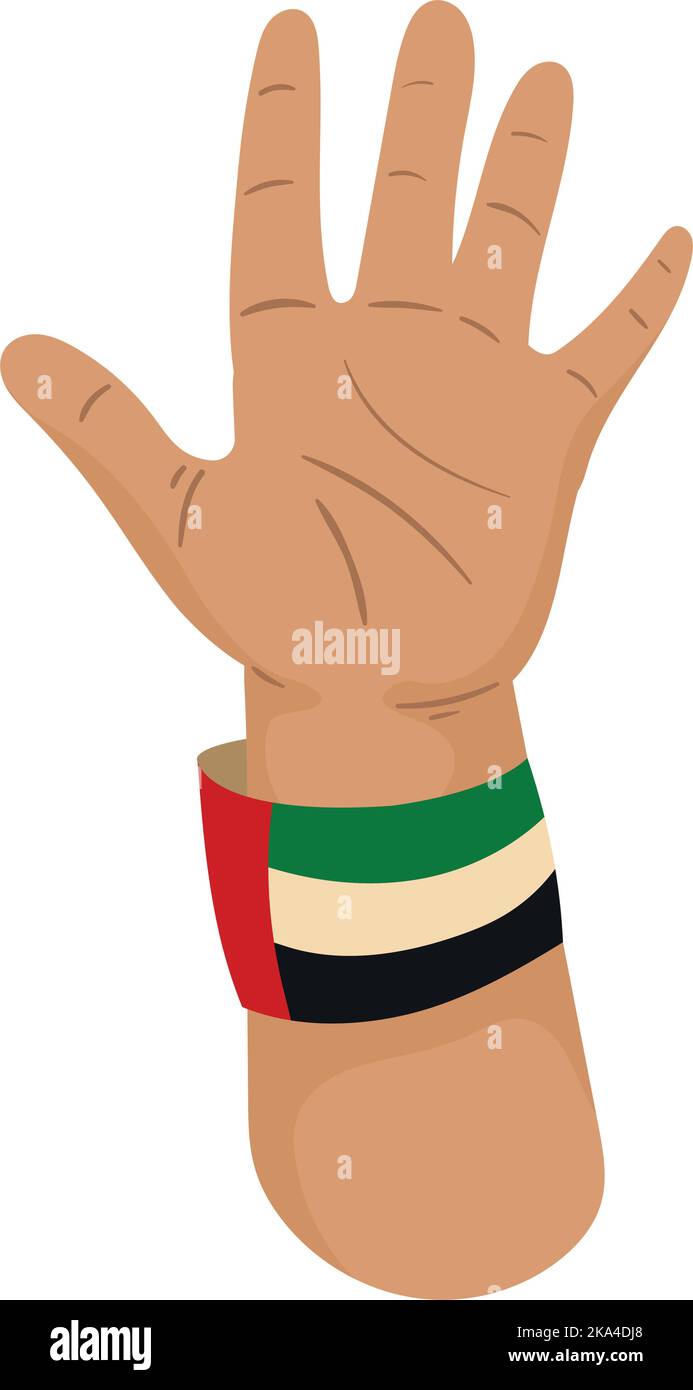 Uae flag in hand Stock Vector Images - Alamy
