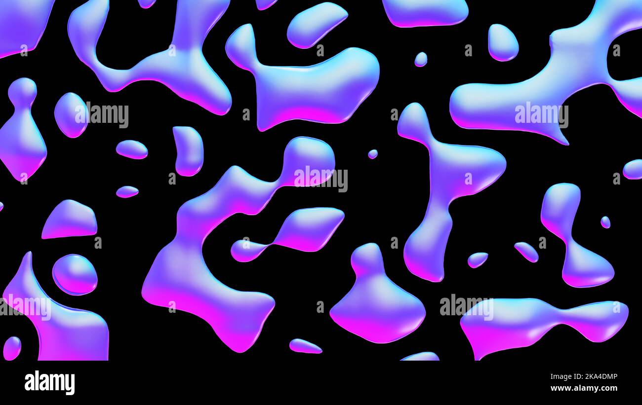 Fluid metallic drops y2k background. Dynamic iridescent retrowave ...