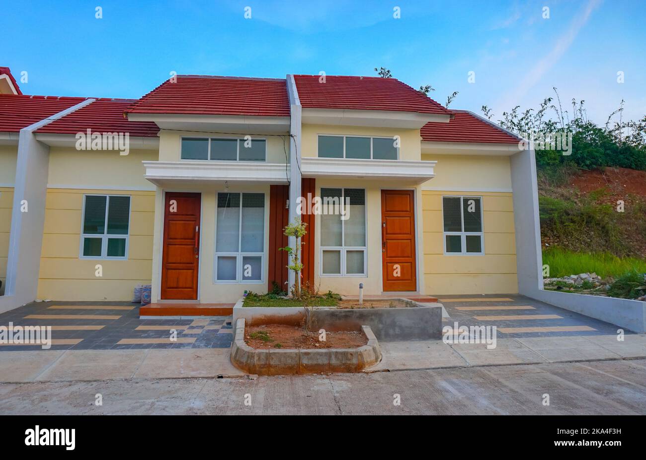New home and modern residential with house development construction ...