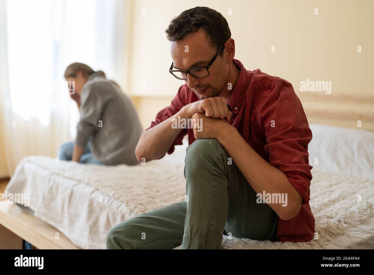 Frustrated cheated man husband thinking about betrayal, being betrayed ...