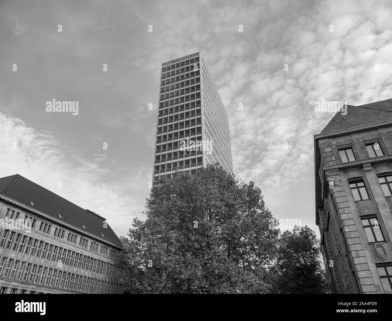 Dusseldorf city bridge river Black and White Stock Photos & Images - Alamy