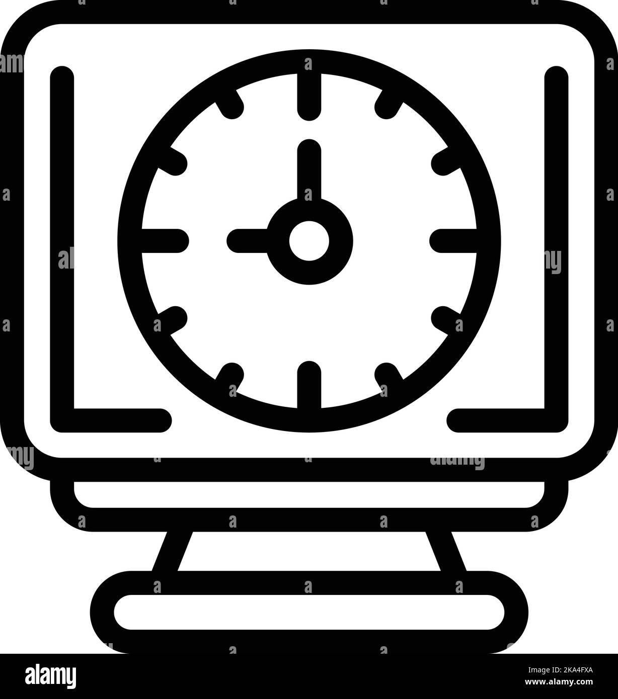 Timer digital detox icon outline vector. Social media. Break door Stock ...