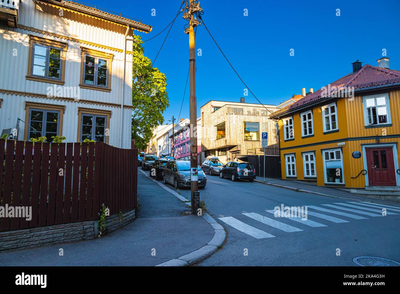 Oslo in summertime Kampen House og Olsenbanden Oslo Norway Stock Photo ...