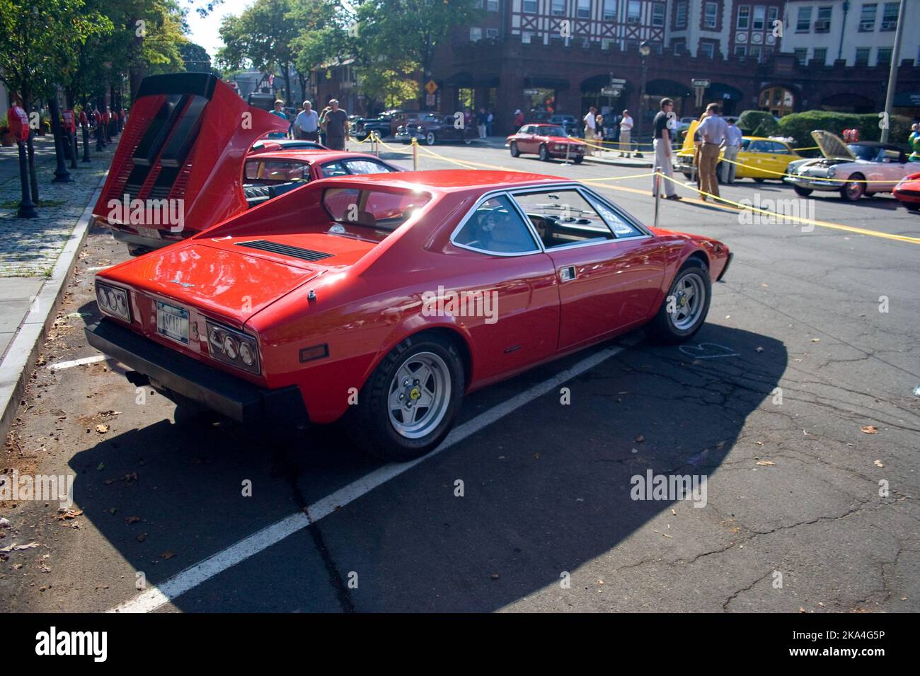 A Red Ferrari Dino 308 GT4 at Scarsdale Concourse Auto Show Stock Photo ...