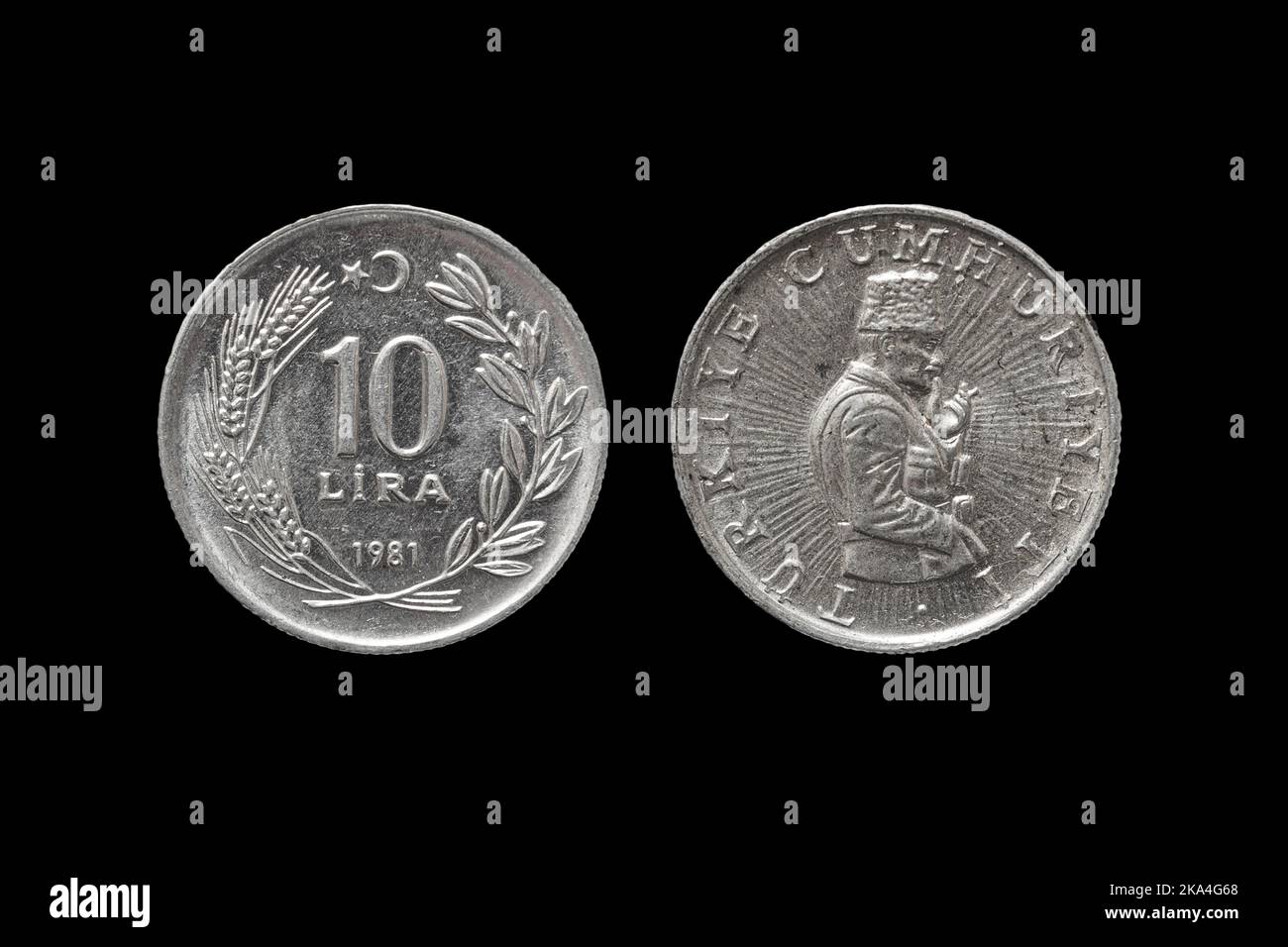 Turkish lira coin obverse and reverse. Currency of Turkey Stock Photo ...