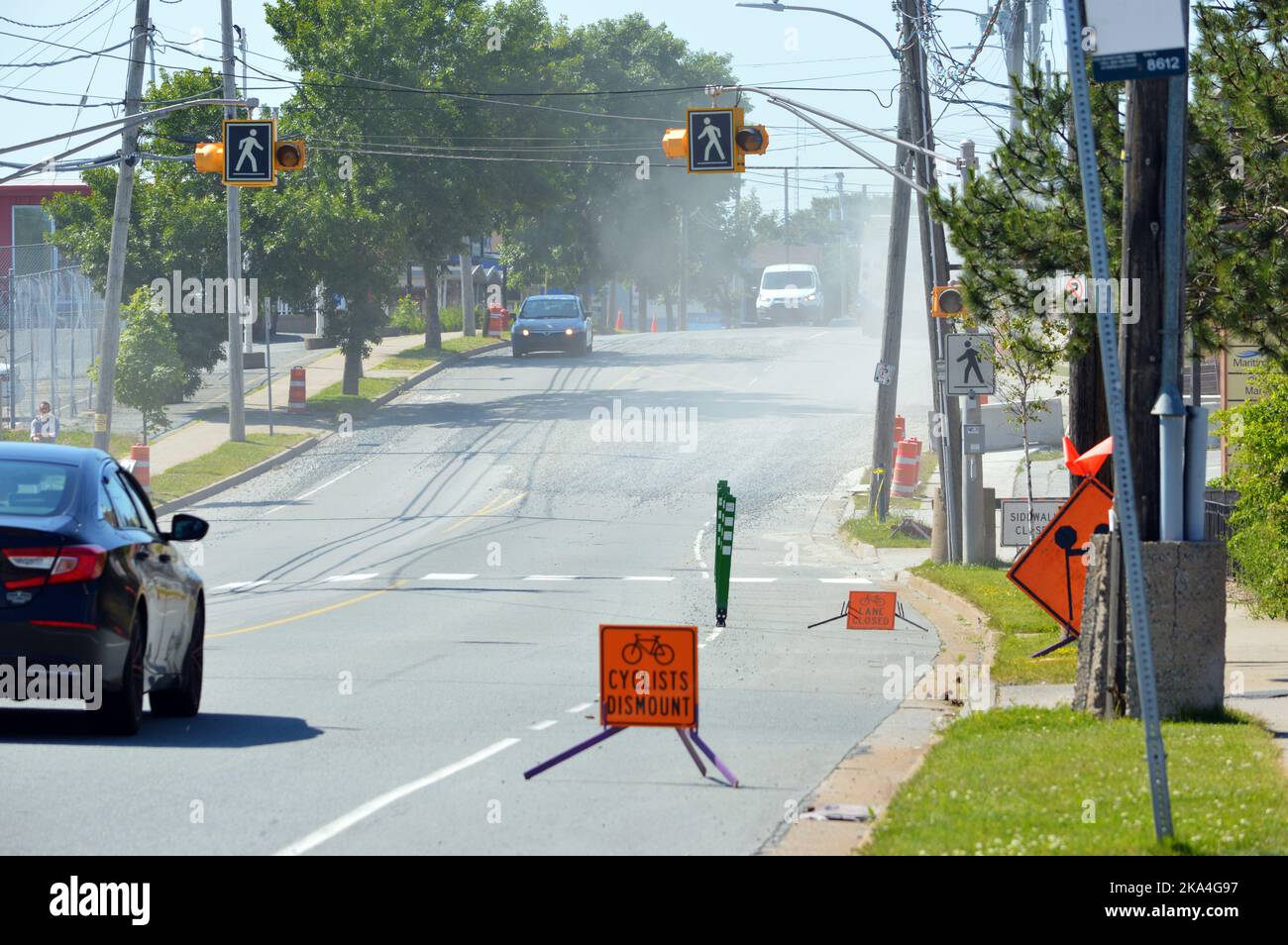 Dusty bike lanes on Wyse Road in Dartmouth, Nova Scotia, Canada (2022 ...