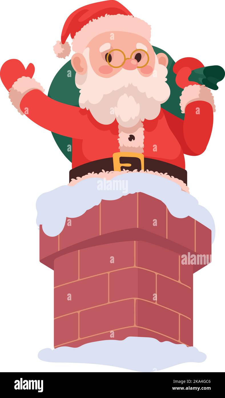 santa claus in chimney Stock Vector Image & Art - Alamy