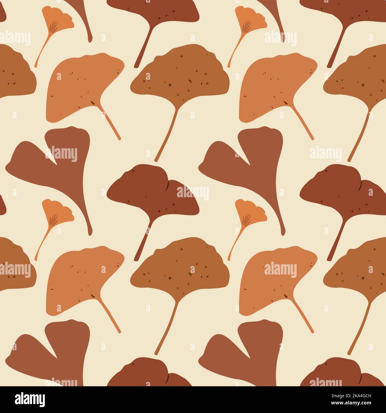 Seasonal autumn hand drawn seamless pattern.Fall decorative endless background with leaves ...