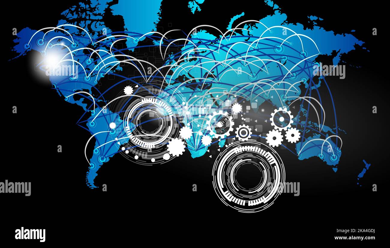 High speed. world map abstract technology background concept.Speed ...