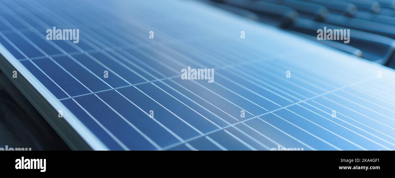 Close-up of solar panel installed on the roof Stock Photo - Alamy