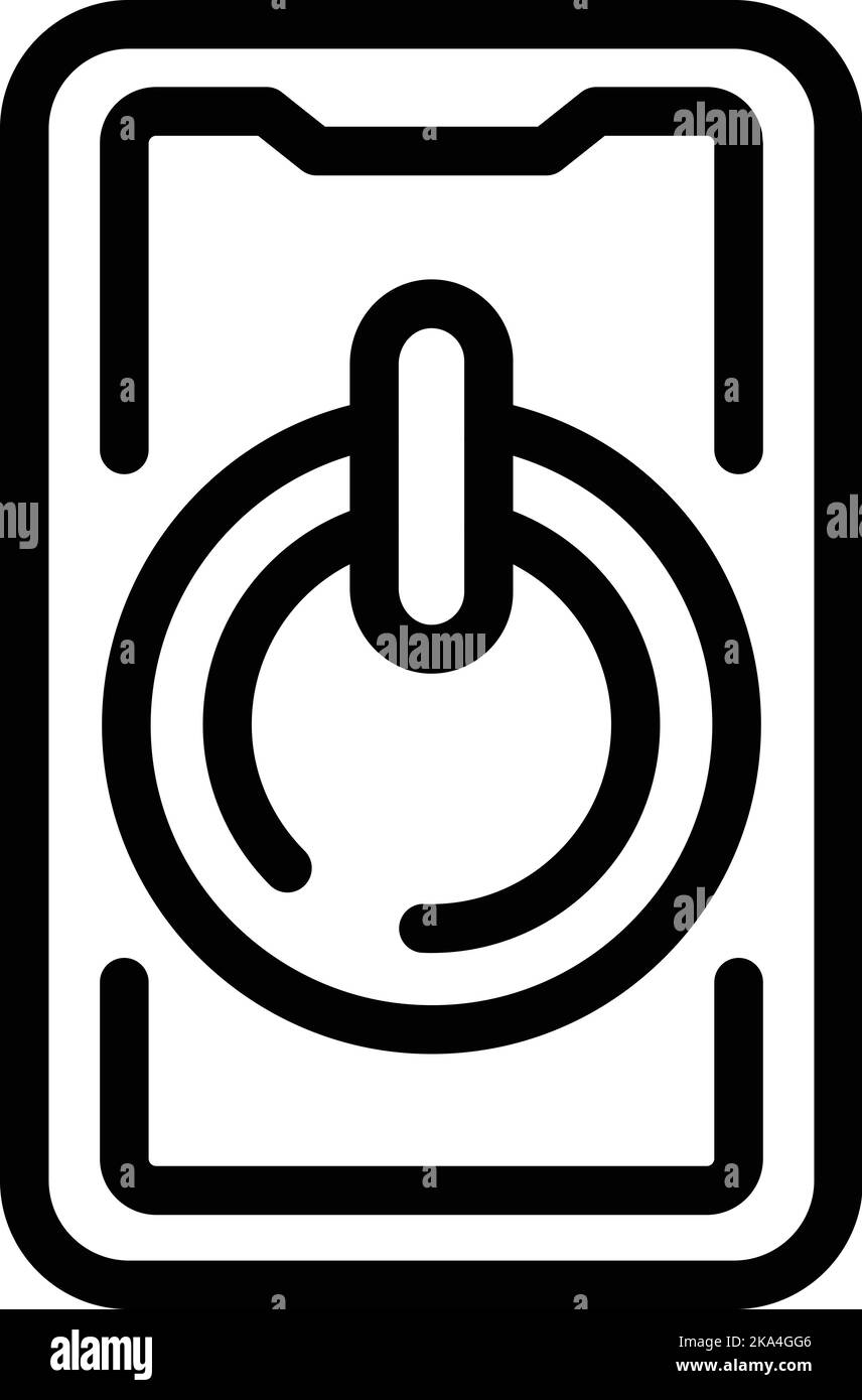 Turn off phone icon outline vector. Digital media. Digital detox Stock ...