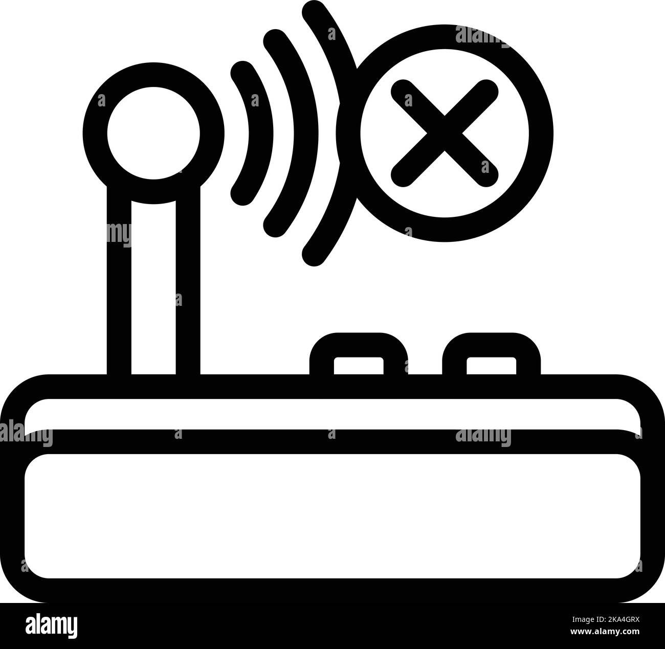 Break wifi icon outline vector. Digital detox. Social phone Stock ...