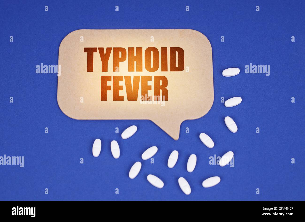 Medical concept. On the blue surface of the tablet and a cardboard ...