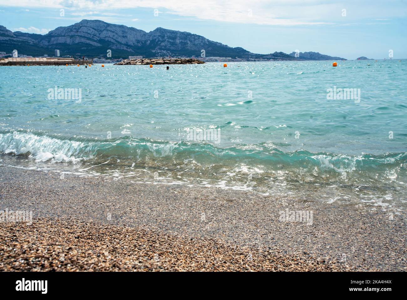 Gorgeous gentle day on the French Riviera - calm light waves and the ...