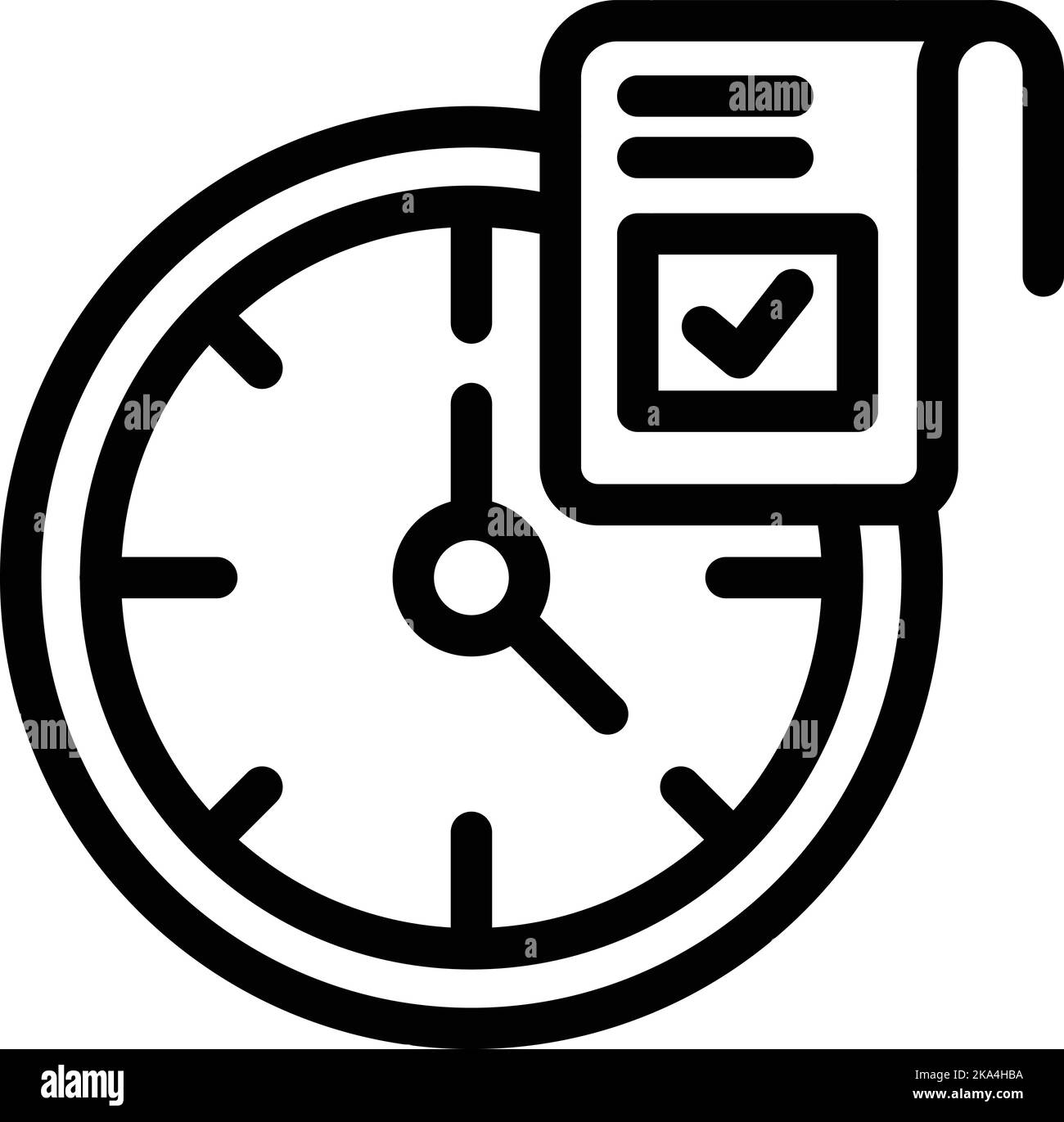 Election clock icon outline vector. Public survey. Vote poll Stock ...