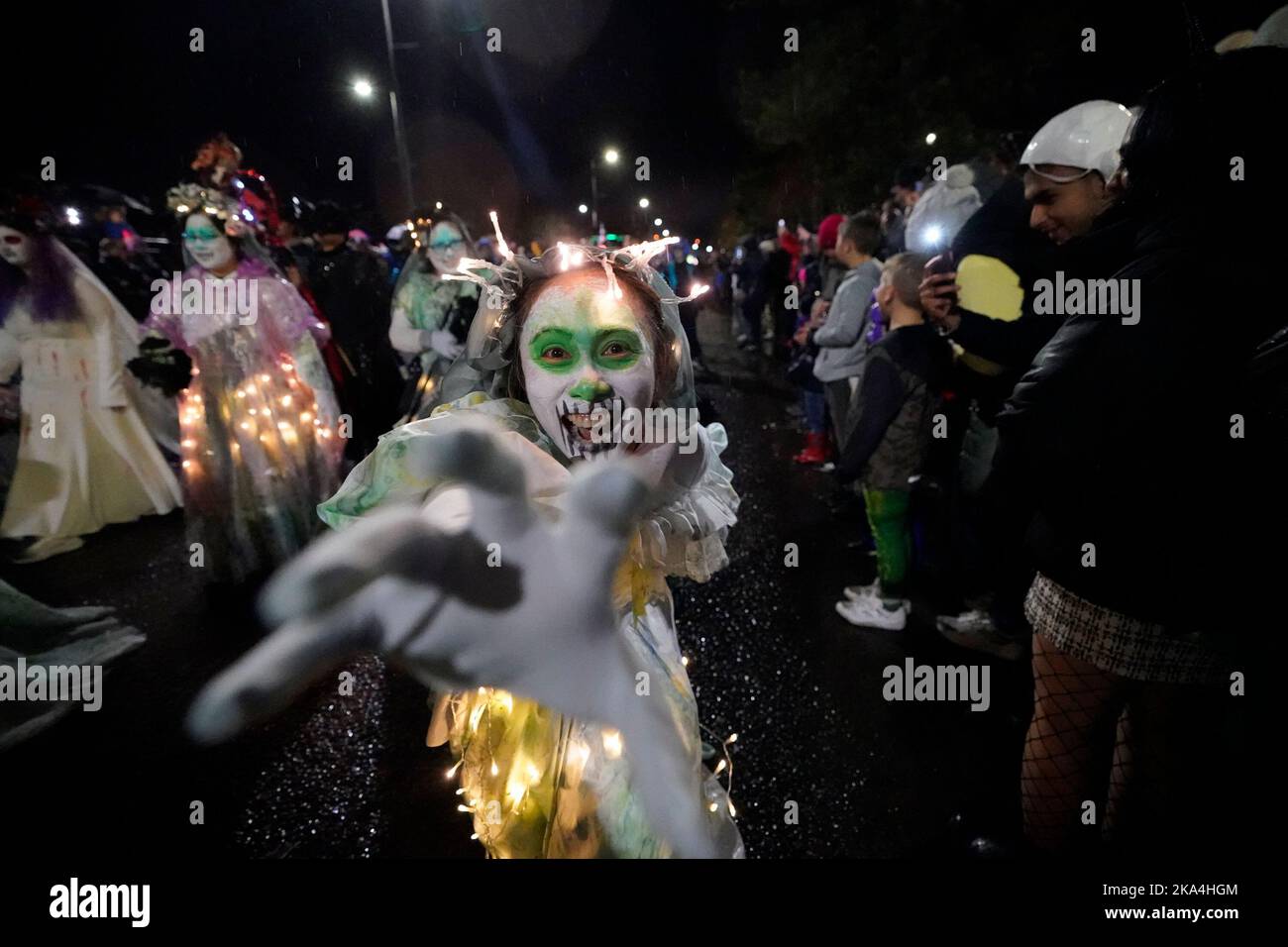 Performers during the Derry Halloween parade in Londonderry. Picture ...