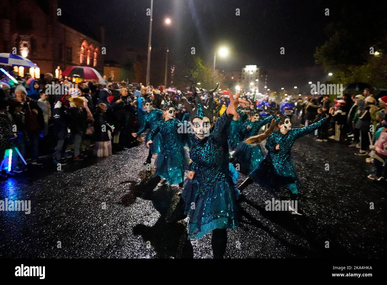 Performers during the Derry Halloween parade in Londonderry. Picture ...