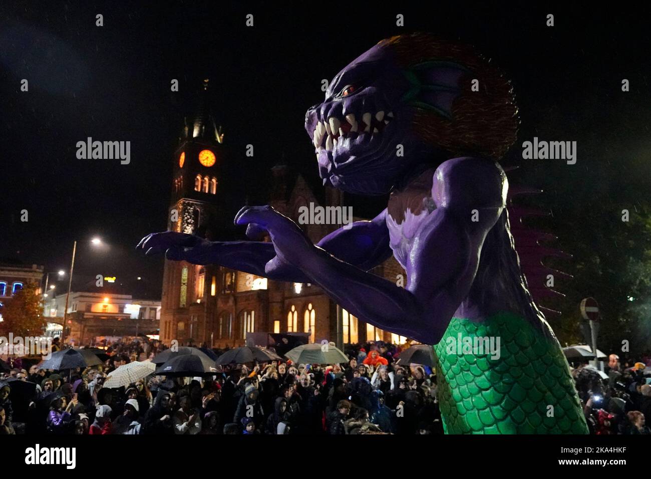 Performers during the Derry Halloween parade in Londonderry. Picture ...