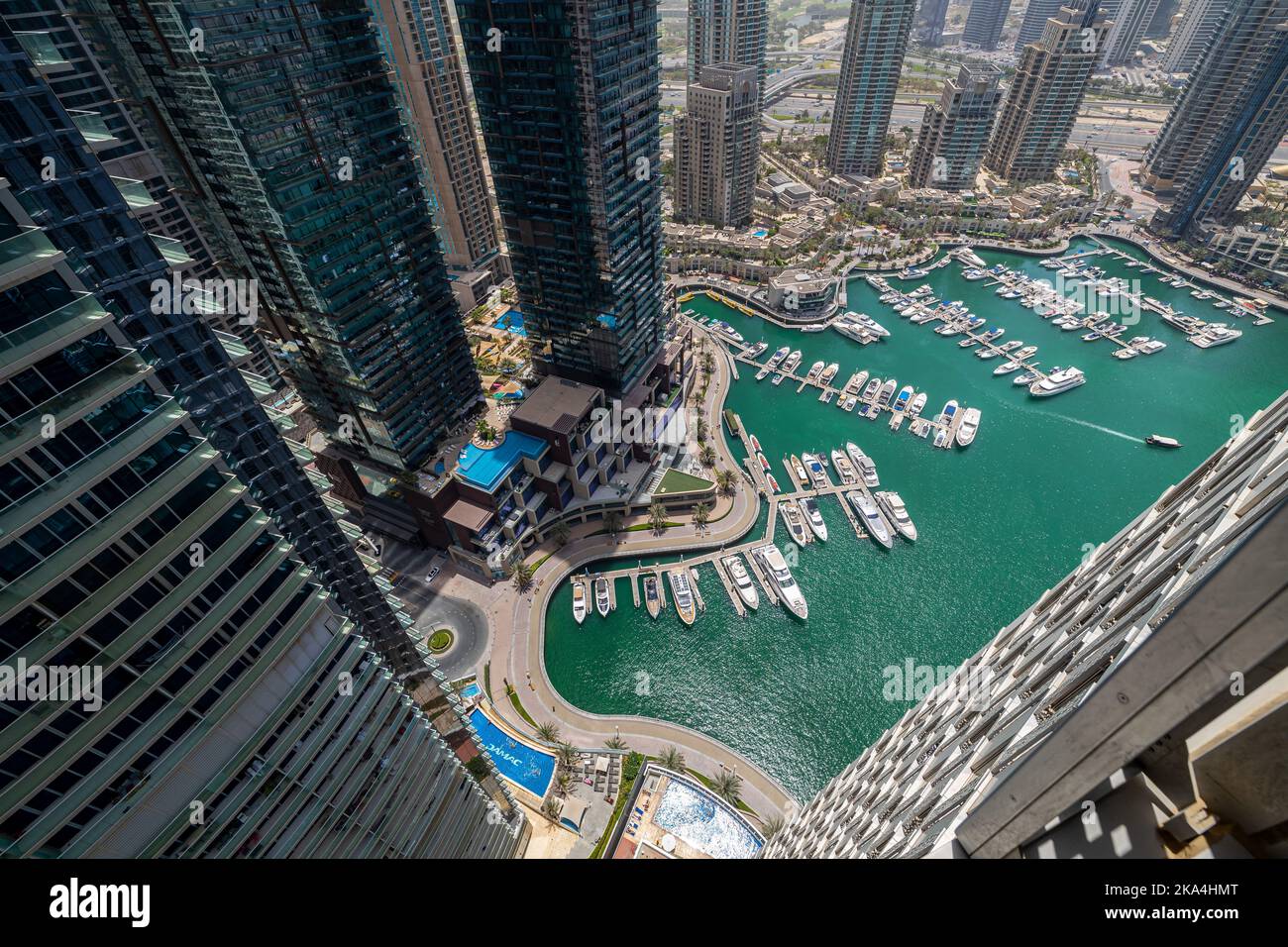 An aerial view of Dubai Marina from Cayan tower Stock Photo - Alamy