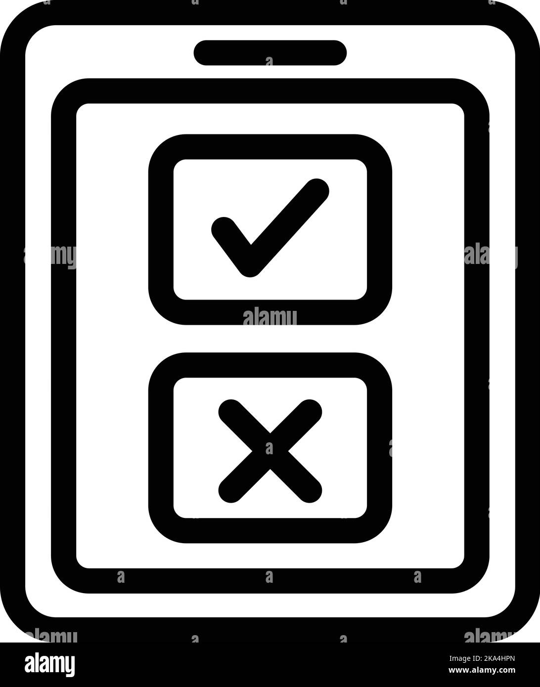 Tablet election icon outline vector. Vote poll. Online box Stock Vector ...