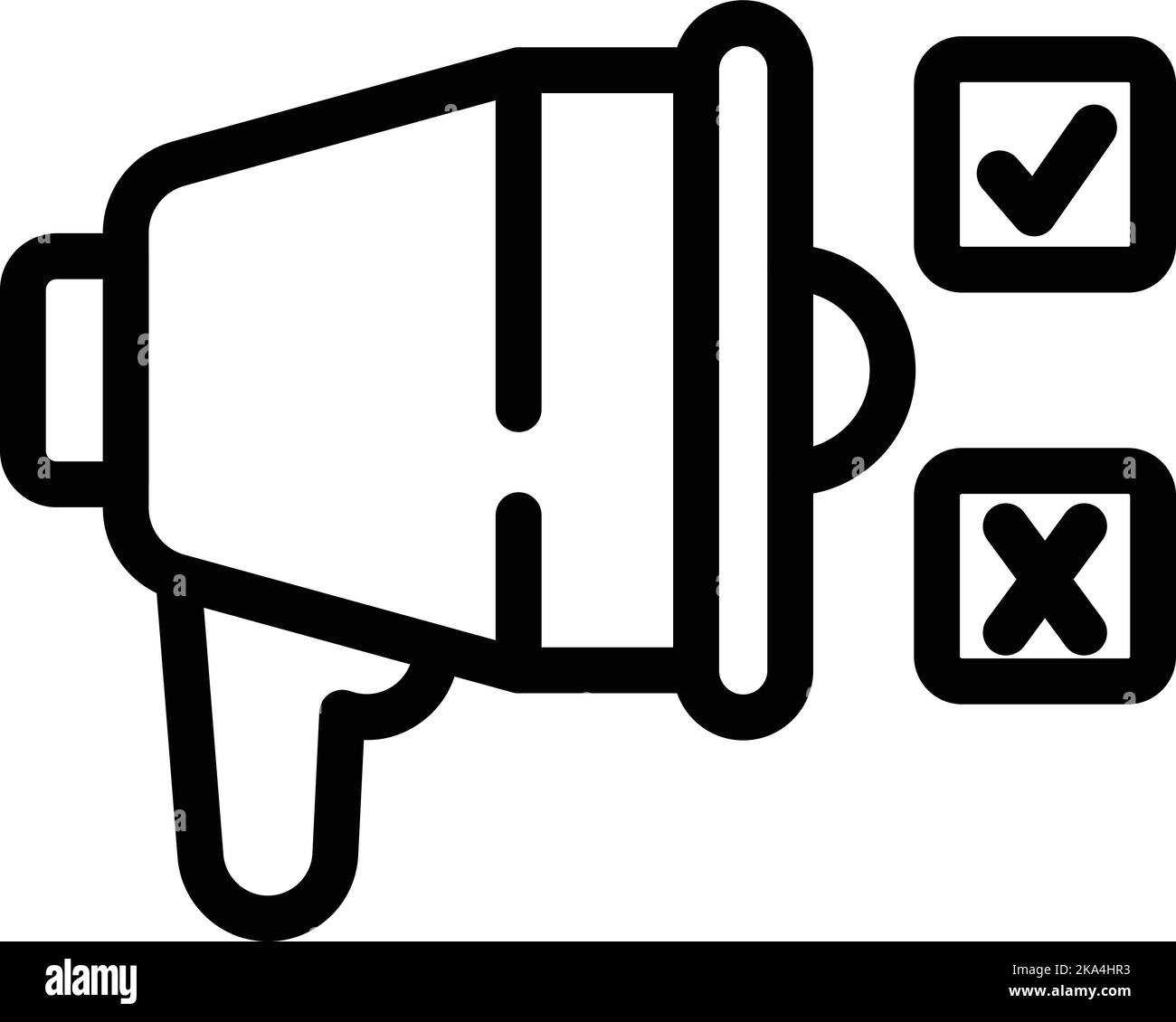 Election megaphone icon outline vector. Vote poll. Paper campaign Stock ...