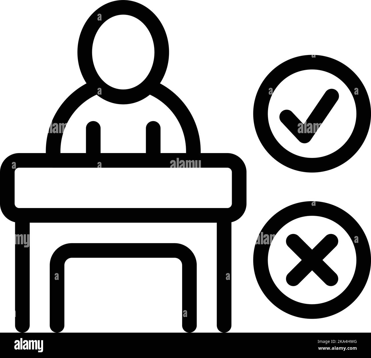 Election speaker icon outline vector. Vote box. Public poll Stock ...
