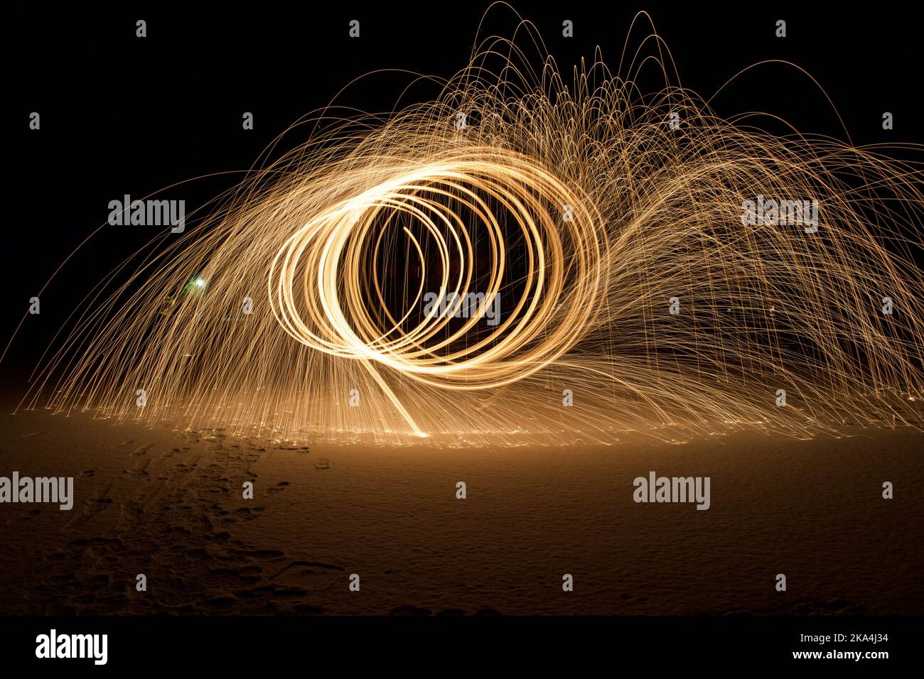 The stunning steel wool photography. Spinning sparks pattern Stock ...