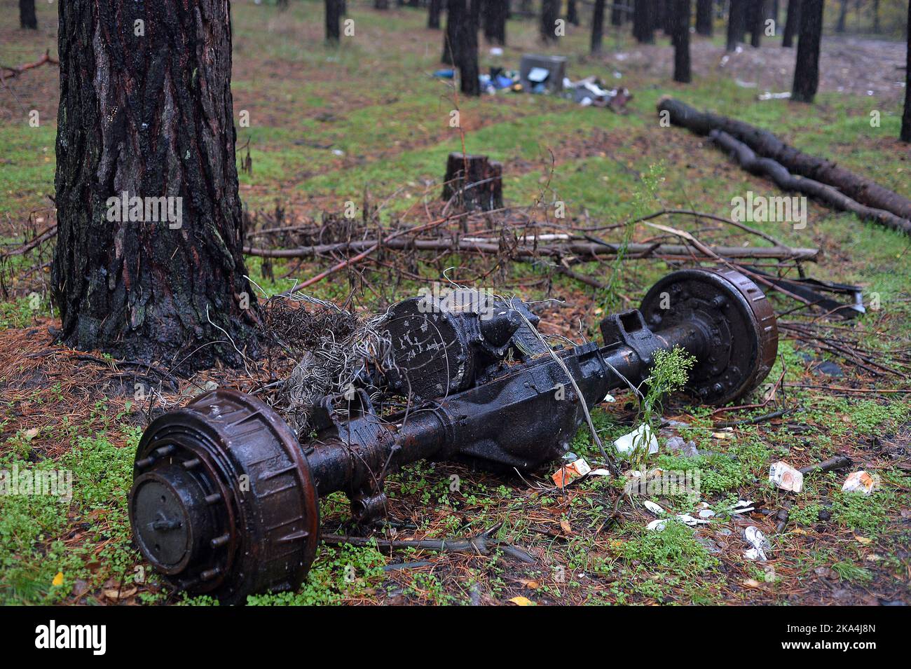 Non Exclusive: KHARKIV REGION, UKRAINE - OCTOBER 26, 2022 - A wheelset ...
