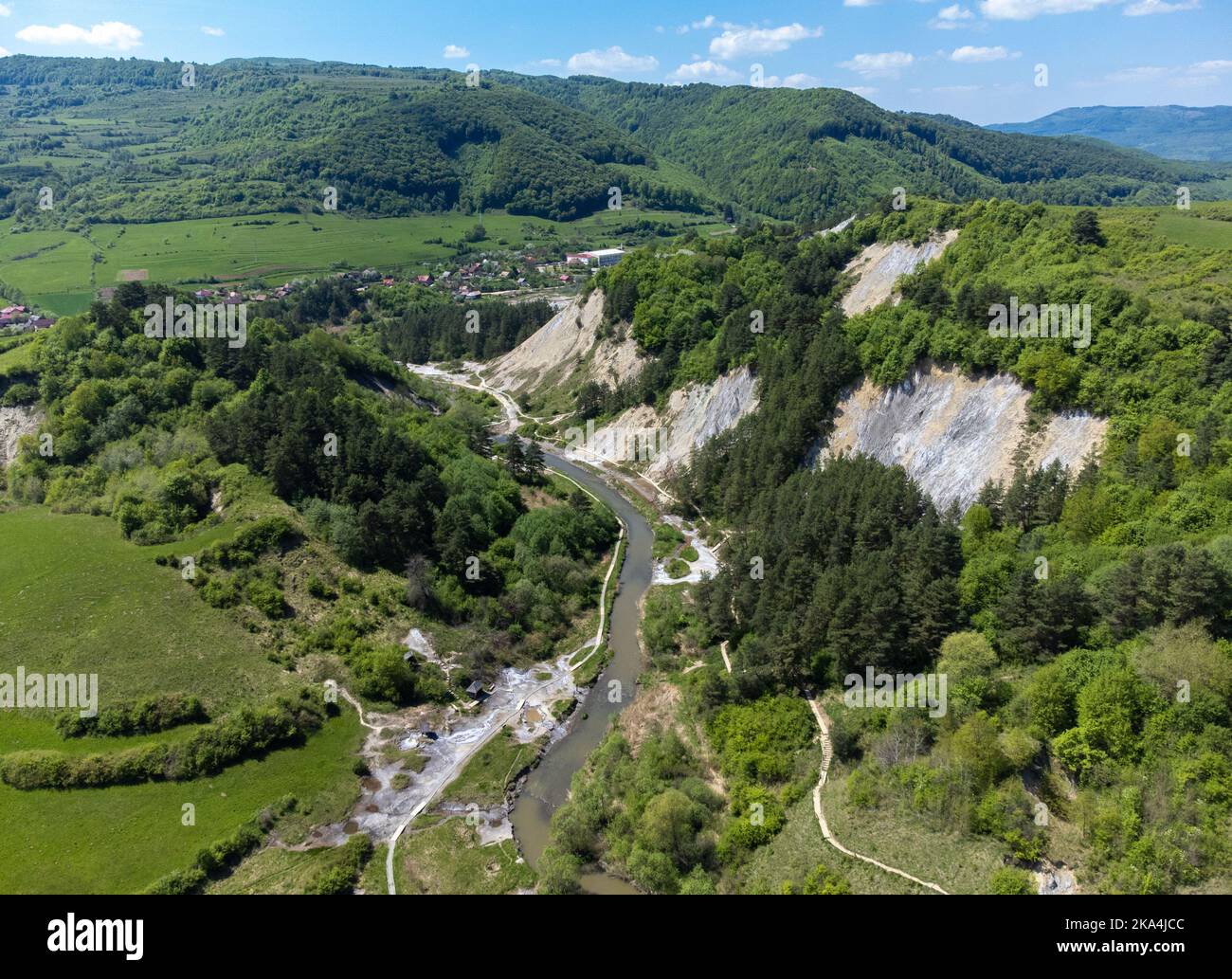 Landscape from the salt canyon from Praid resort - Romania, summer ...