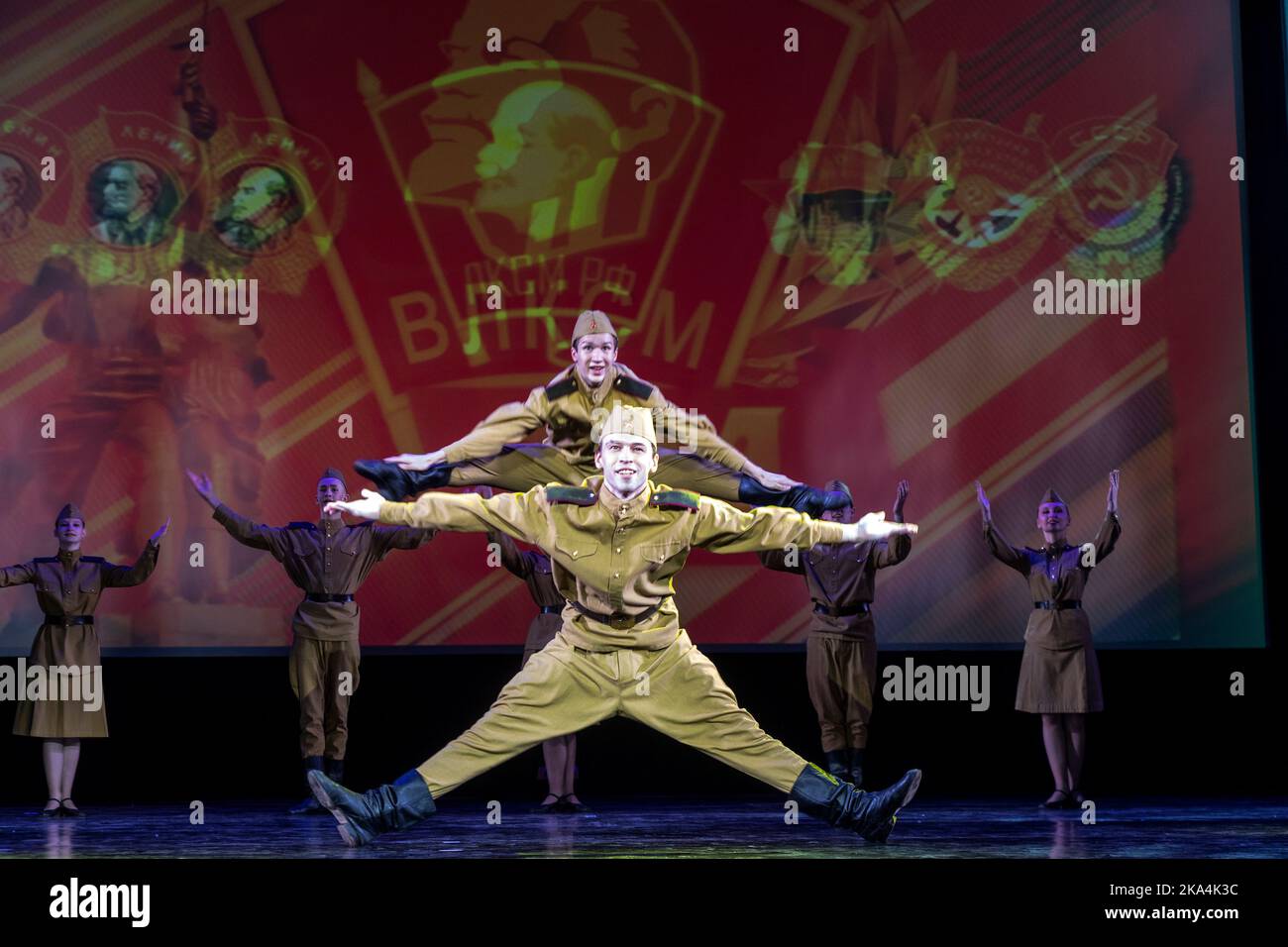 Moscow, Russia. 29th October, 2022. A choreographic ensemble perform on ...