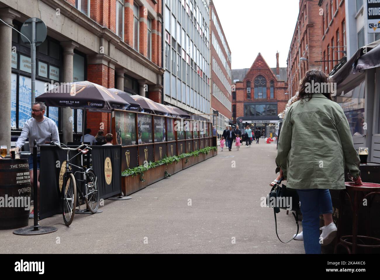 Streets of Dublin, Ireland with people walking Stock Photo - Alamy