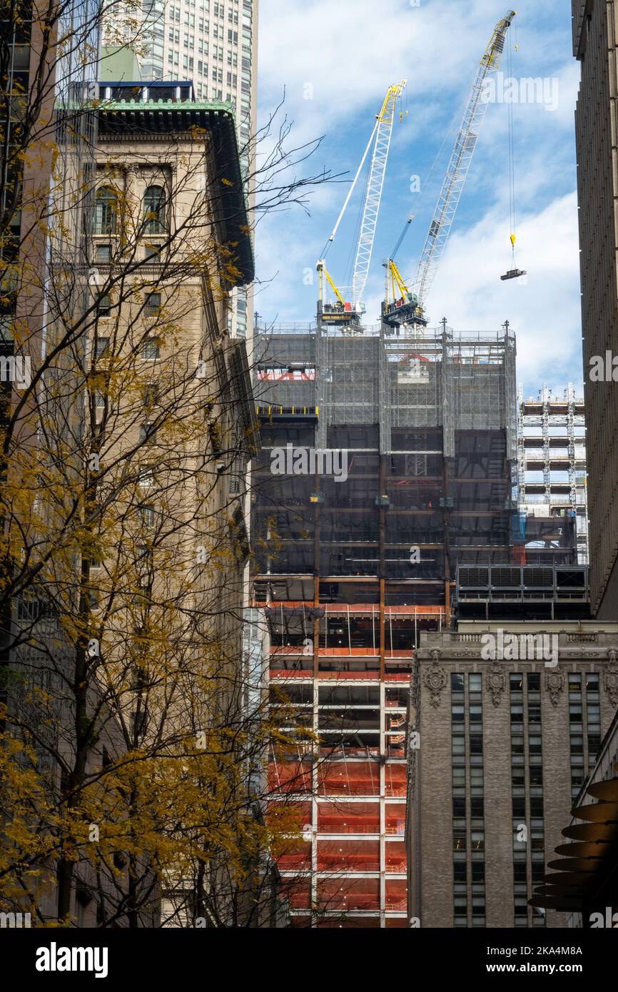 Construction Site at 270 Park Avenue, Entire Block supertall, NYC, USA ...