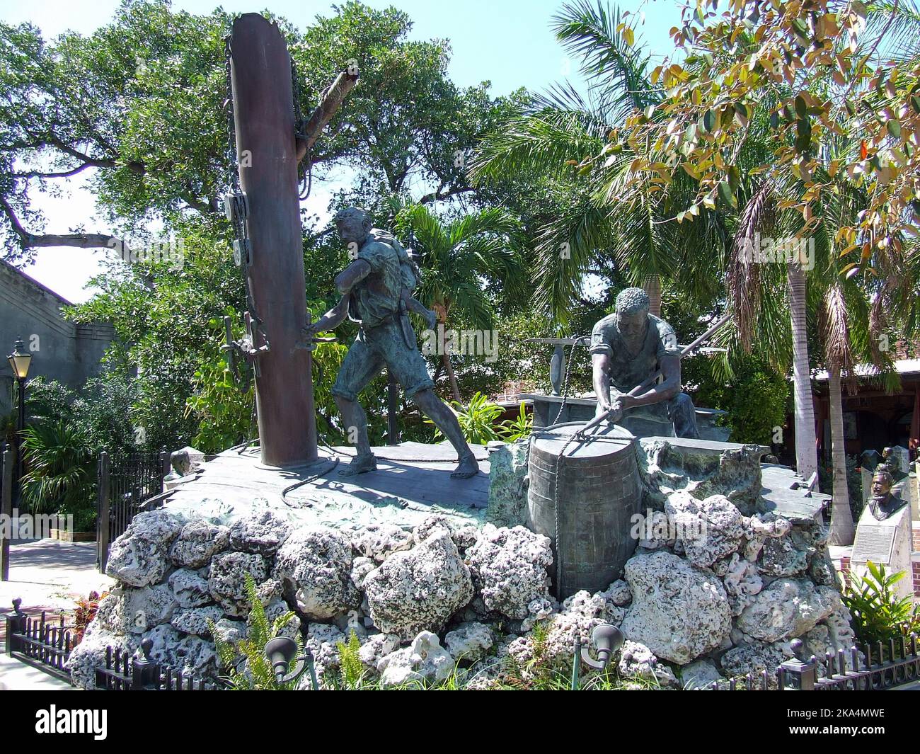 A statue at the Key West Historic Memorial Sculpture Garden on Mallory ...